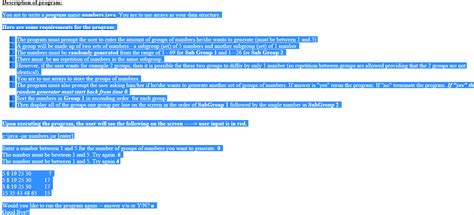 Solved You Are To Wwrite A Program Name Numbersjava You