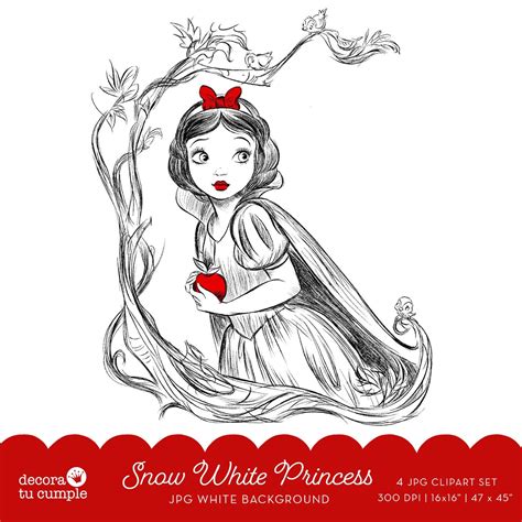 Conjunto De Imágenes Prediseñadas  De La Princesa Blancanieves