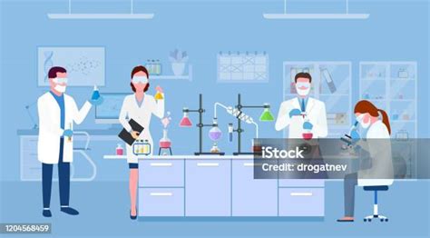 นักวิทยาศาสตร์สวมเสื้อคลุมแล็บ ภาพประกอบสต็อก ดาวน์โหลดรูปภาพตอนนี้ กลุ่มชน จํานวนคน