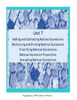 Algebra 1 Textbook Unit 7 By Creativity In The Classroom By Cynthia K Perkins
