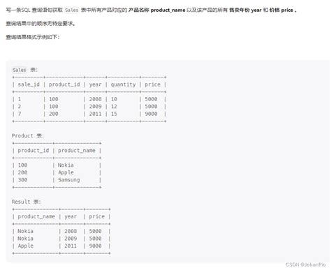 Leetcode 1068 产品销售分析 I Csdn博客