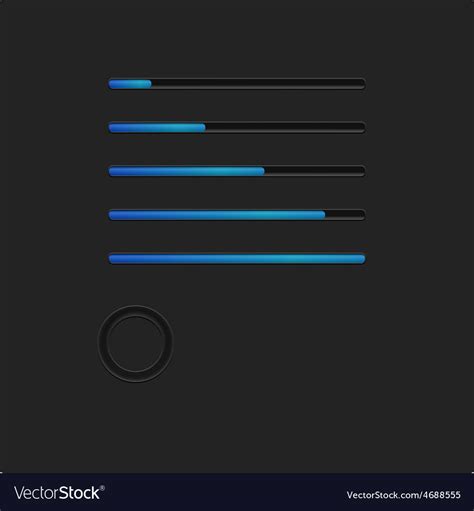 Blue Loading Bars And Spinner Royalty Free Vector Image