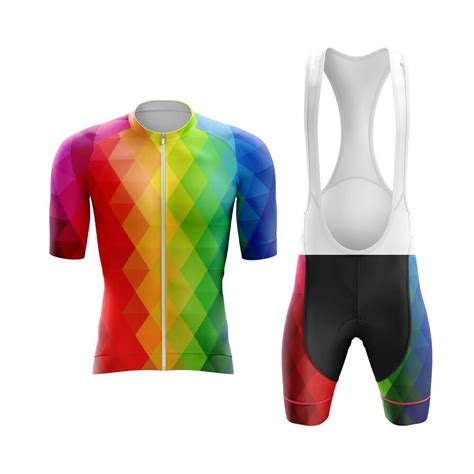 Polygonal Rainbow Aero Cycling Kits Cycling Jersey Bike Clothing