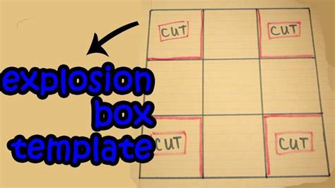 Tutorial Template Easy Explosion Box Explosion Box Explosion Box Tutorial Box Invitations