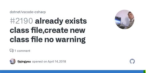 Already Exists Class Filecreate New Class File No Warning · Issue 2190 · Dotnetvscode Csharp
