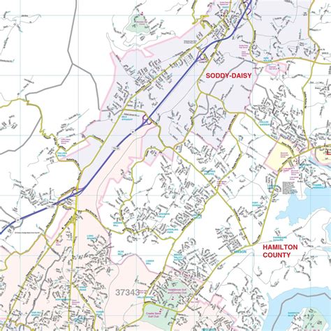 Chattanooga And Hamilton Co Tn Wall Map Shop City And County Maps
