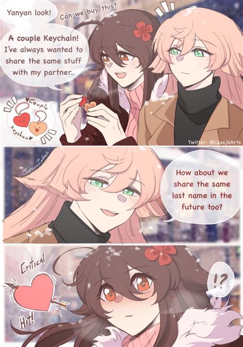 Hu Tao And Yanfei Genshin Impact Drawn By Cesar Zebrah Danbooru