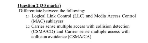 Solved Question 2 30 Marks Differentiate Between The