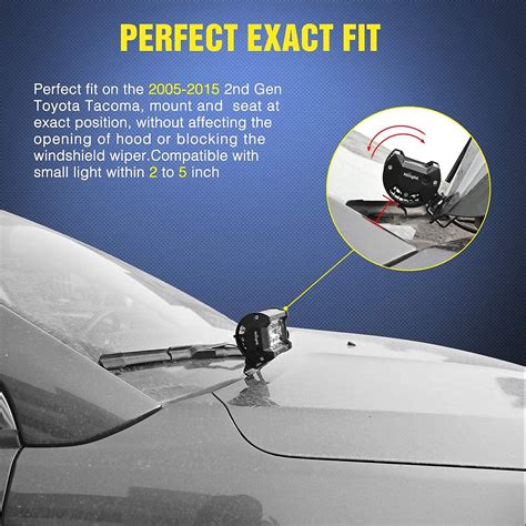 Led Light Pod Metal Hood Mount Bracket Kit Ditch Hood Light Brackets