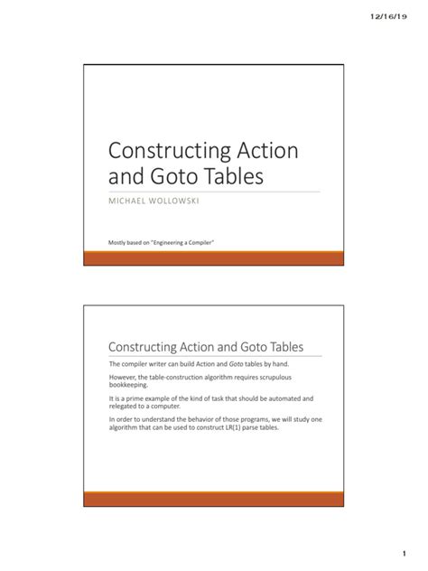 goto action table construction pdf parsing syntax
