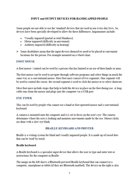 Input And Output Devices For Handicapped People Download Free Pdf