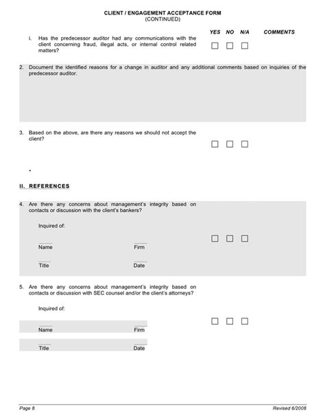 Client Engagement Acceptance Form In Word And Pdf Formats Page 8 Of 10