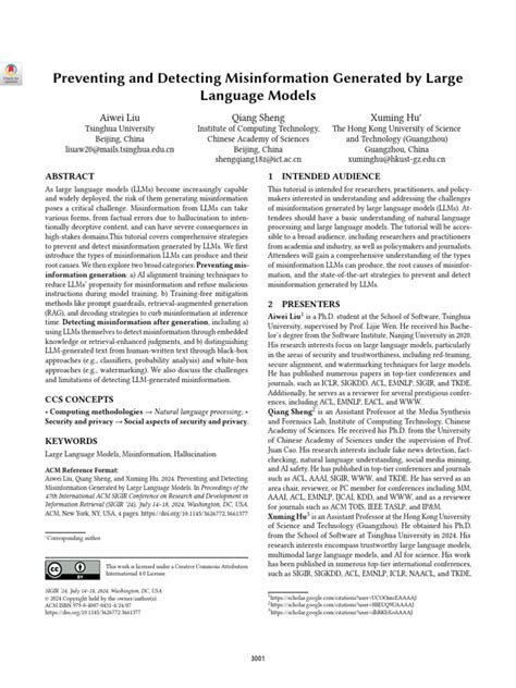 Preventing And Detecting Misinformation Generated By Llm Pdf