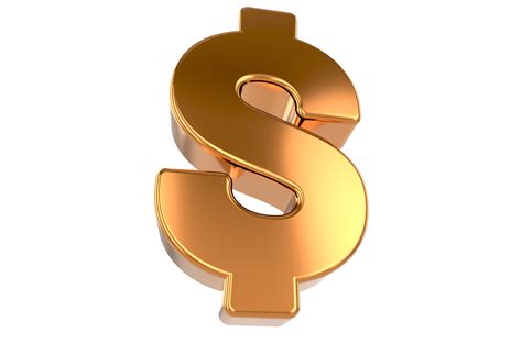 Símbolo De Dólar Dorado Signo De Dólar Signo De Dólar 3d Signo De