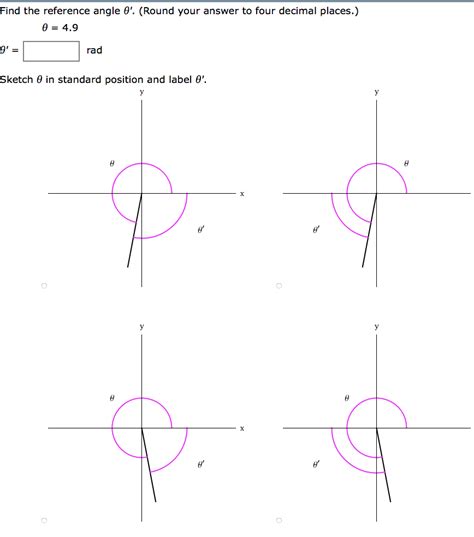 Solved Find The Reference Angle θ Round Your Answer To