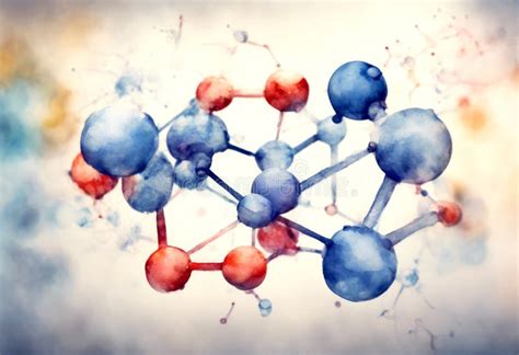 Drawn Atom Hand Watercolor Models Icon Illustration Molecular Structure