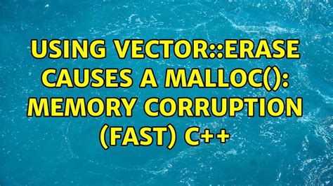 using vector erase causes a malloc memory corruption fast c