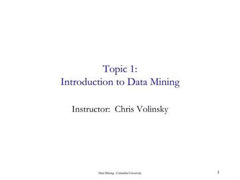 PPT Topic 1 Introduction To Data Mining PowerPoint Presentation Free Download ID 321739