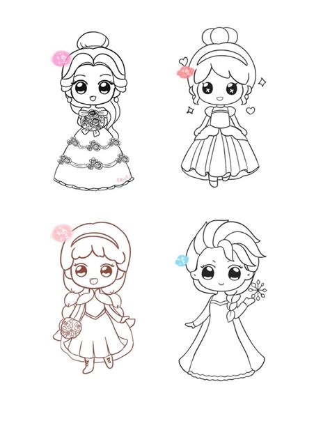 迪士尼公主简笔画可爱迷你版简单（汇总18张） 简笔画图片大全