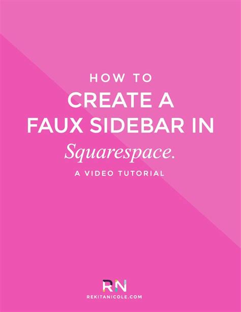How To Create A Faux Sidebar In Squarespace Squarespace Tutorial Squarespace Web Design Web