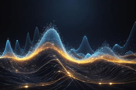 Premium Photo Digital Data Of Particle Wave And Network Connection