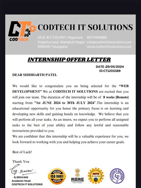 Siddharth Patel On Linkedin Webdevelopment Codtech Internship Intern Tech