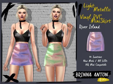 Brinnaantons Lucy Collection Light Metalic Vinyl Pvc Mini Skirt Mini