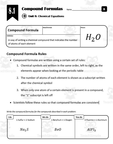 Lesson 8 1 Compound Formulas By Teach Simple