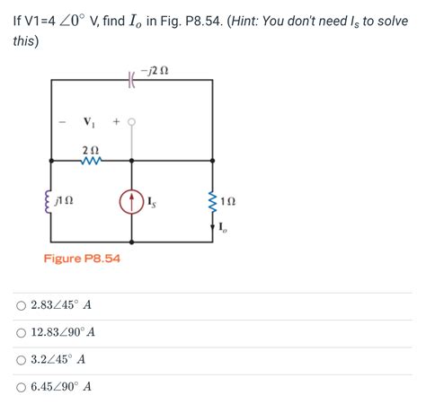 Solved If V1 40V Find Io In Fig P8 54 Hint You Don T Chegg Com