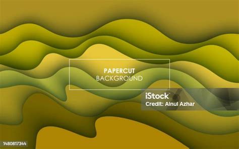 다중 레이어 노란색 녹색 질감 3d 종이 컷 레이어 그라데이션 벡터 배너 웹 사이트 템플릿에 대한 추상 종이 컷 아트 배경 디자인 지형도 개념 또는 부드러운 종이 접기 종이