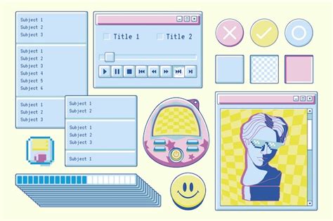 Premium Vector Hand Drawn Retro Computer Windows Element