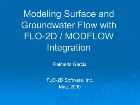 PPT Modeling Surface And Groundwater Flow With FLO D PowerPoint Presentation ID