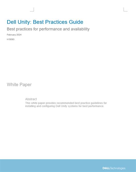 Dell Unity Best Practices Guide Dell Technologies Info Hub