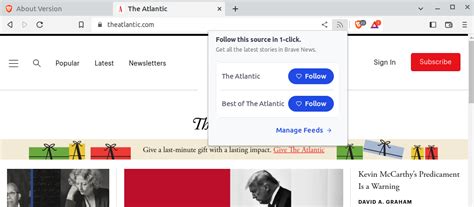 Brave News The Brave News Subscribe Button Should Be Enabled By Default · Issue 26847 · Brave