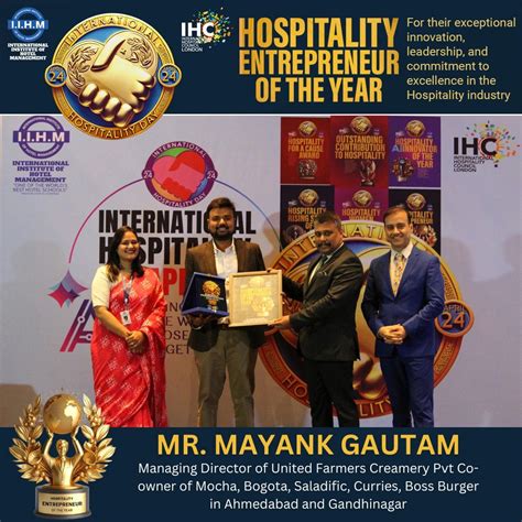 Mayank Gautam On Linkedin Conferred With Hospitality Entrepreneur Of
