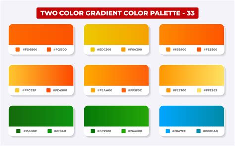 Gradient Color Palette With Color Codes In Rgb Or Hex Catalog Trendy