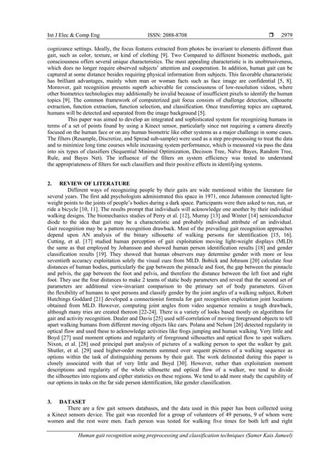 Human Gait Recognition Using Preprocessing And Classification