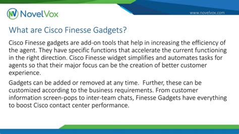 Cisco Finesse Gadgets For Contact Centers Pptx Business Business And Finance