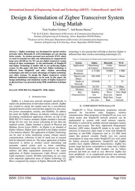 Pdf Design And Simulation Of Zigbee Transceiver System Using Matlab