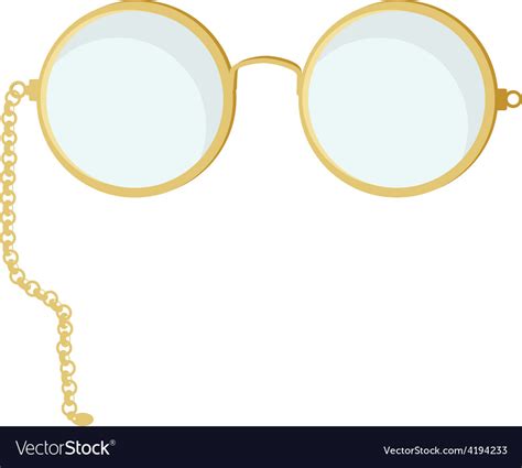 Golden Round Glasses Royalty Free Vector Image