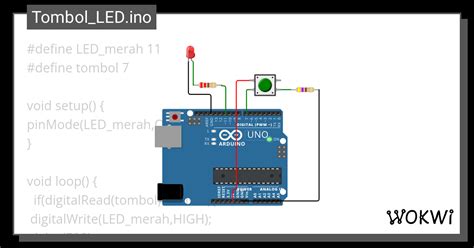 Tombol LED Ino Wokwi ESP STM Arduino Simulator
