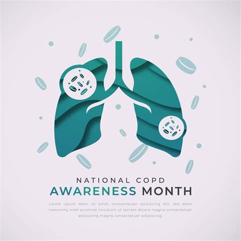 Copd Awareness Month Paper Cut Style Vector Design Illustration For