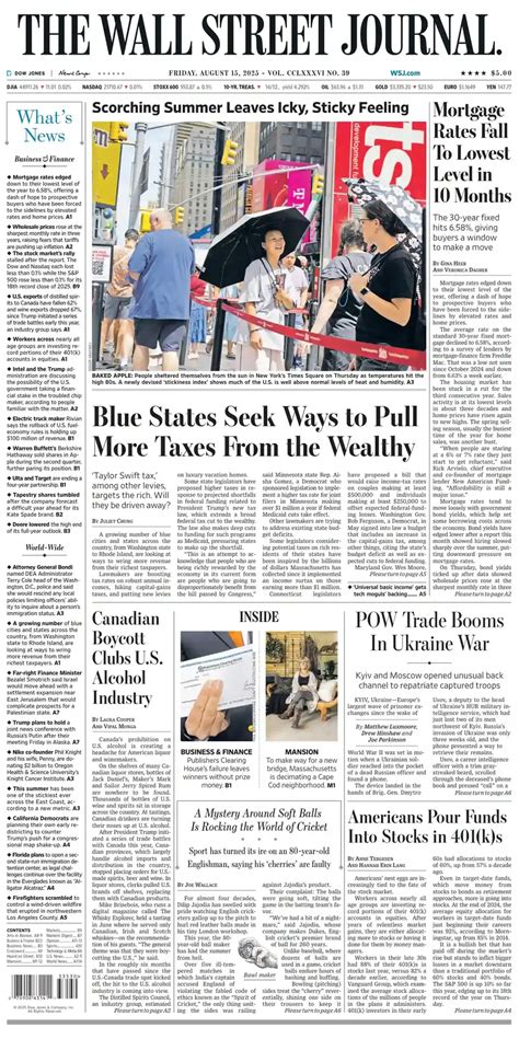 华尔街日报 2025 08 15 The Wall Street Journal 外刊高清pdf