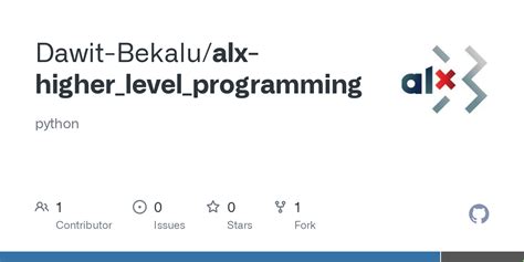 Github Dawit Bekalualx Higherlevelprogramming Python