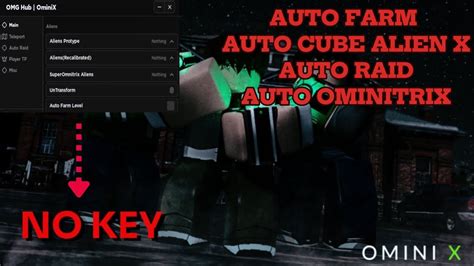 [cell Pc] Roblox Script Omini X [auto Farm [auto Cube Alien X [auto Raid [kill Raid] And More
