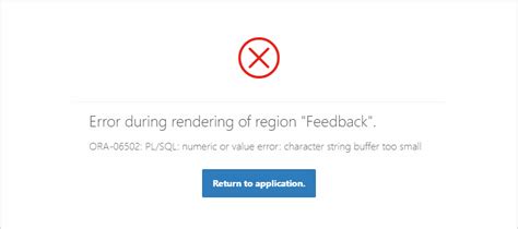 Oracle Apex 512 Feedback Region Stack Overflow