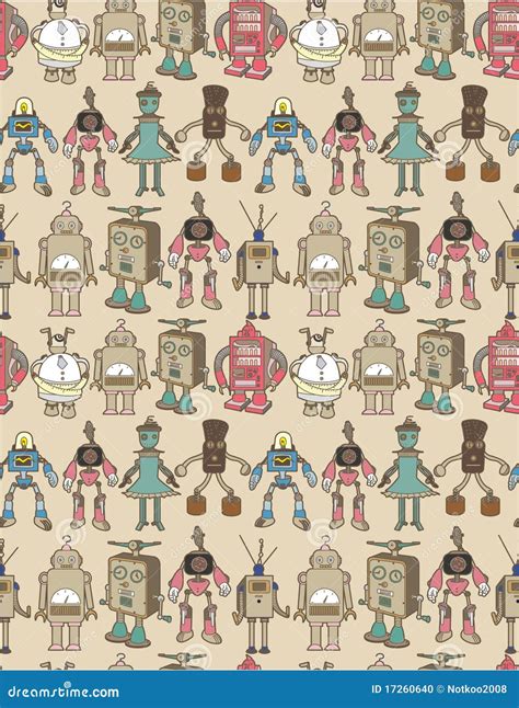 Seamless Robot Pattern Stock Vector Illustration Of Parts 17260640