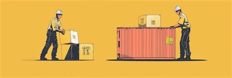 A Worker In A Hard Hat Loading Boxes Into A Large Shipping Container This Symbolizes Global Tr