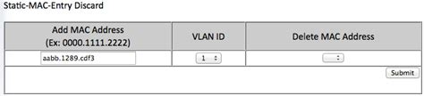 how to configure the static mac feature on etherwan managed switches