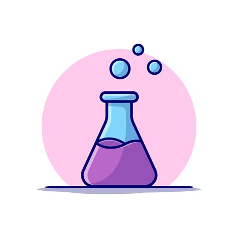 Beaker Glass With Solution Cartoon Vector Icon Illustration Science Object Icon Concept